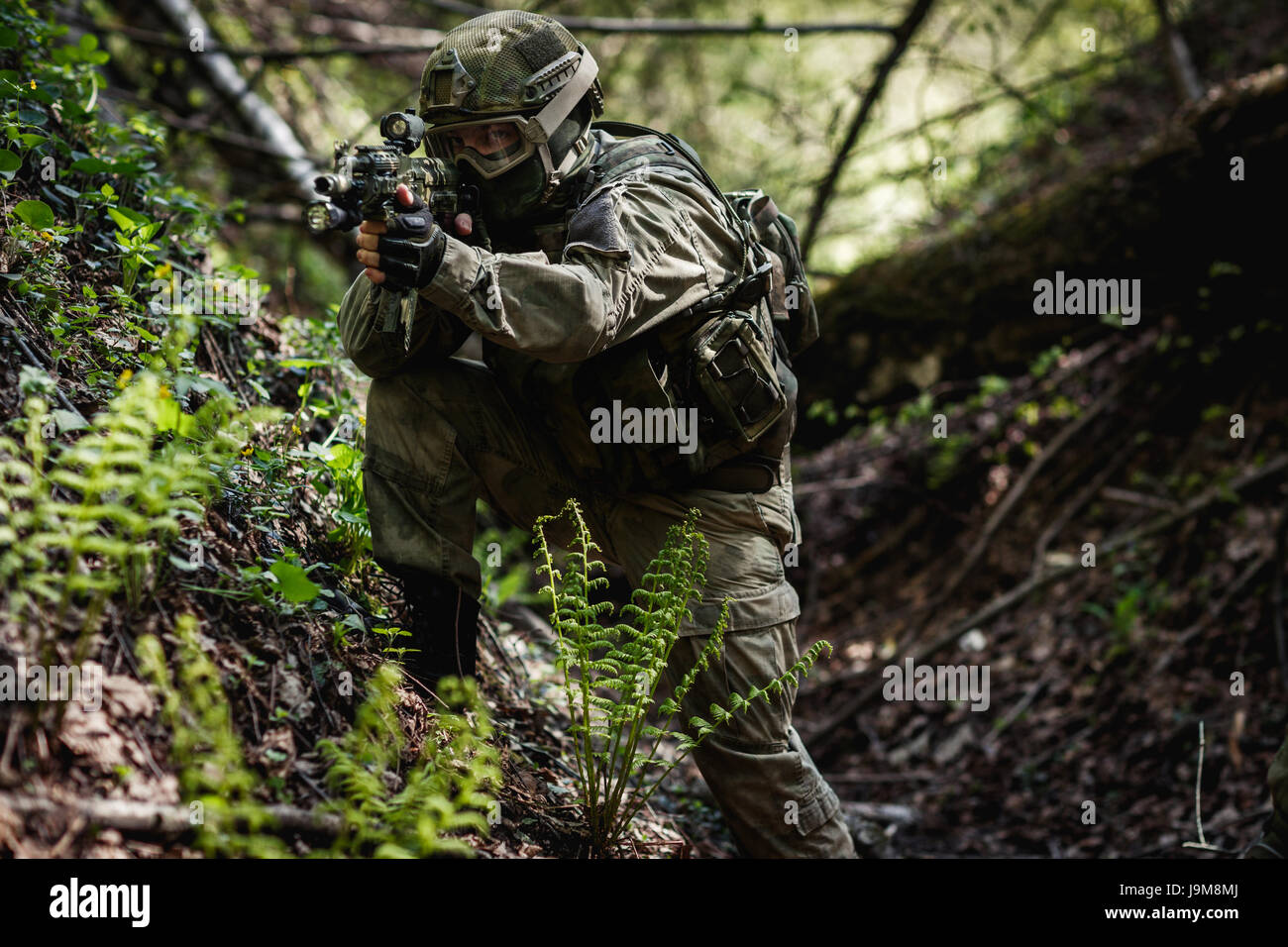 One officer on military mission Stock Photo - Alamy