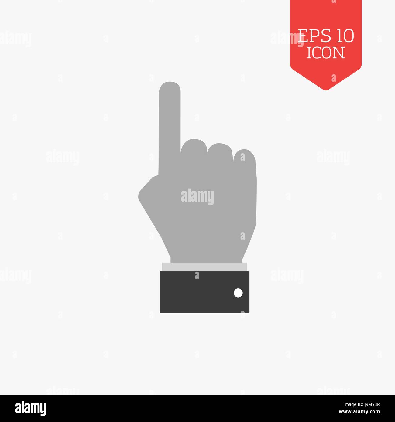 Hand with pointing finger icon. Flat design gray color symbol. Modern ...