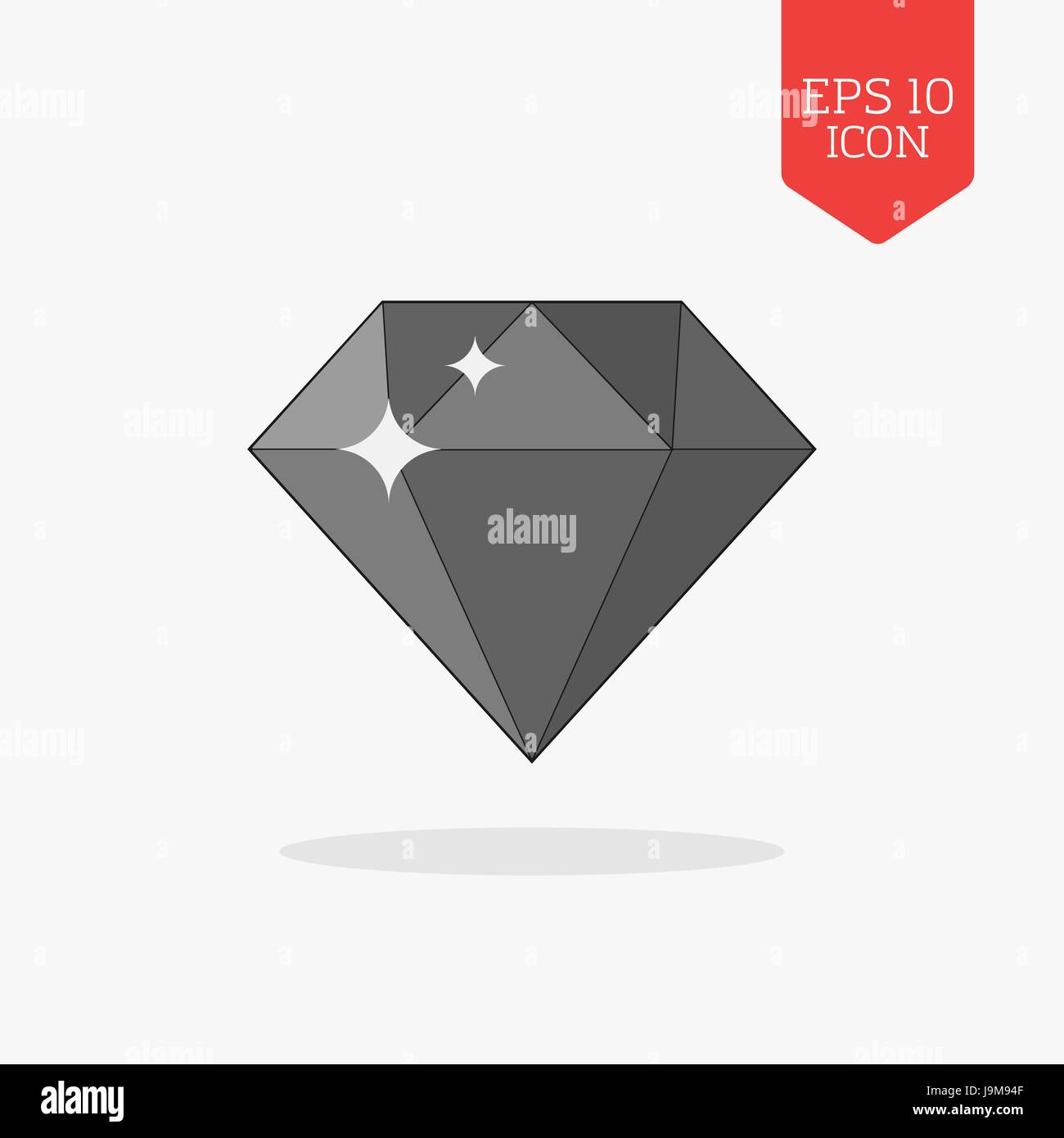 Diamond, gem icon. Flat design gray color symbol. Modern UI web ...