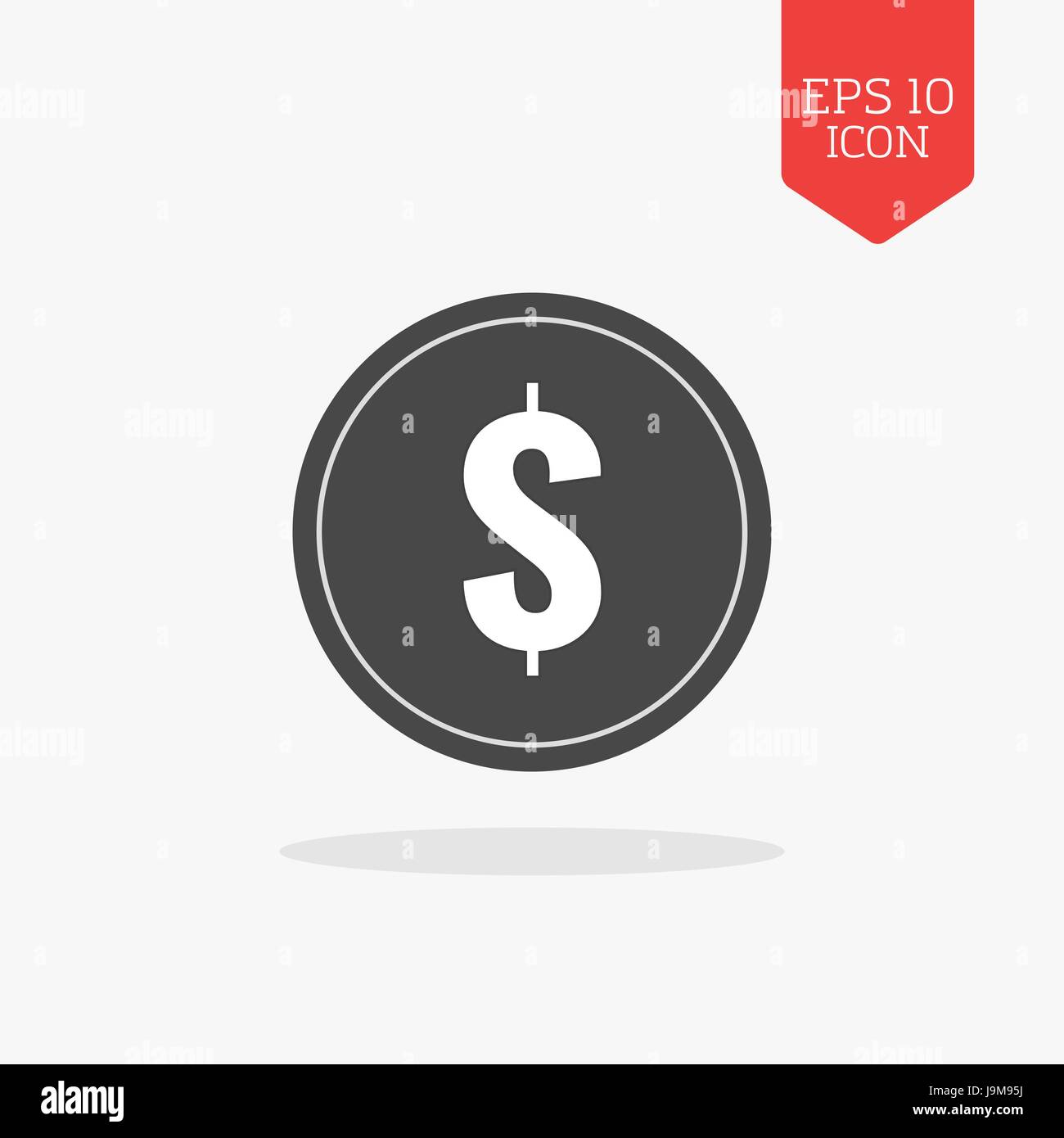 Coin icon. Flat design gray color symbol. Modern UI web navigation ...