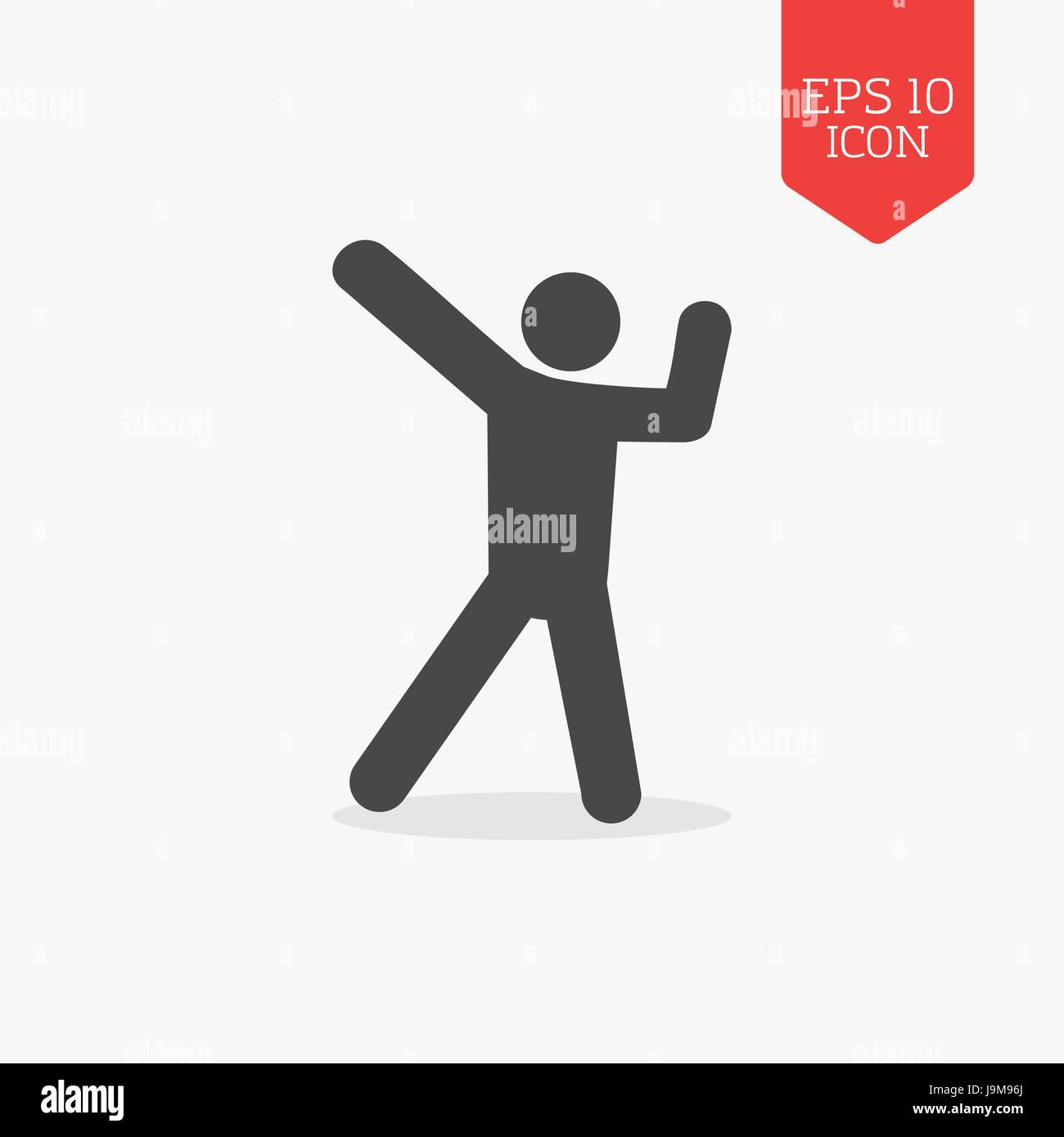 Dancing man icon. Flat design gray color symbol. Modern UI web ...