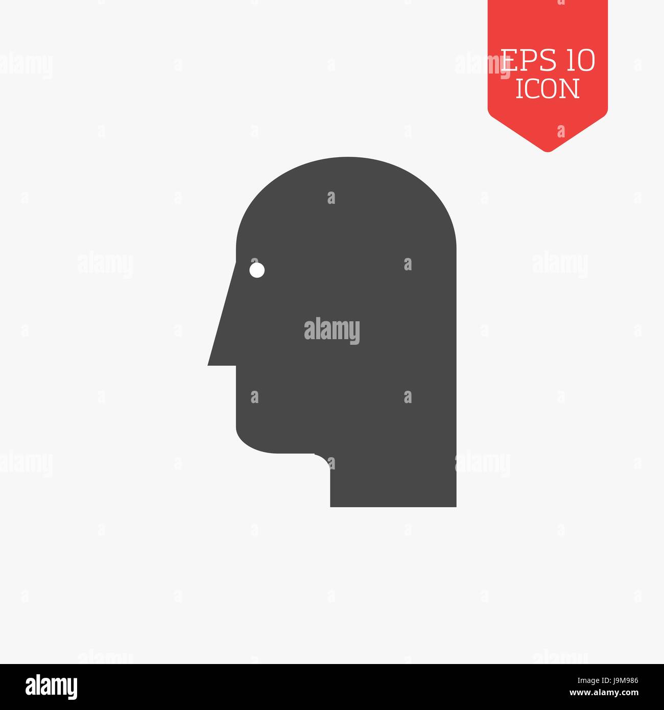 Head icon. Flat design gray color symbol. Modern UI web navigation ...