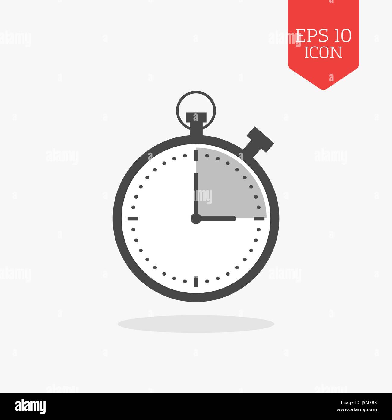 Stopwatch, timer icon. Flat design gray color symbol. Modern UI web navigation, sign ...
