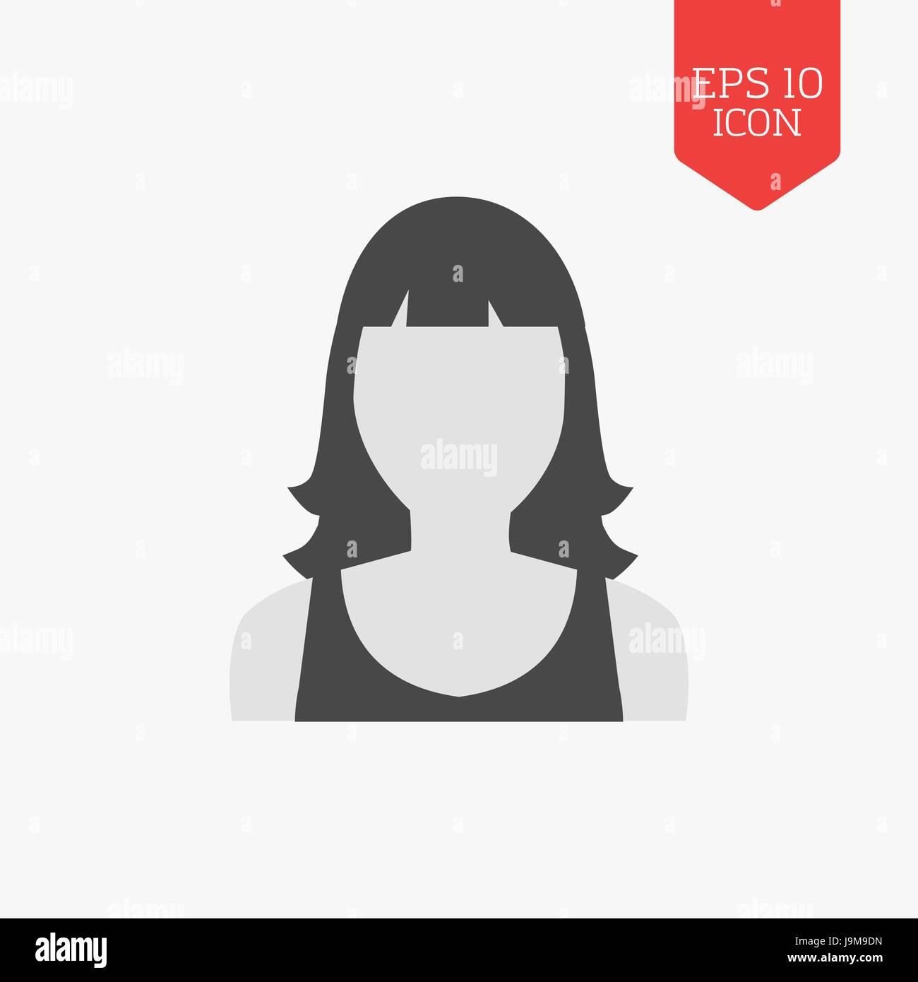 Woman avatar icon. Flat design gray color symbol. Modern UI web ...