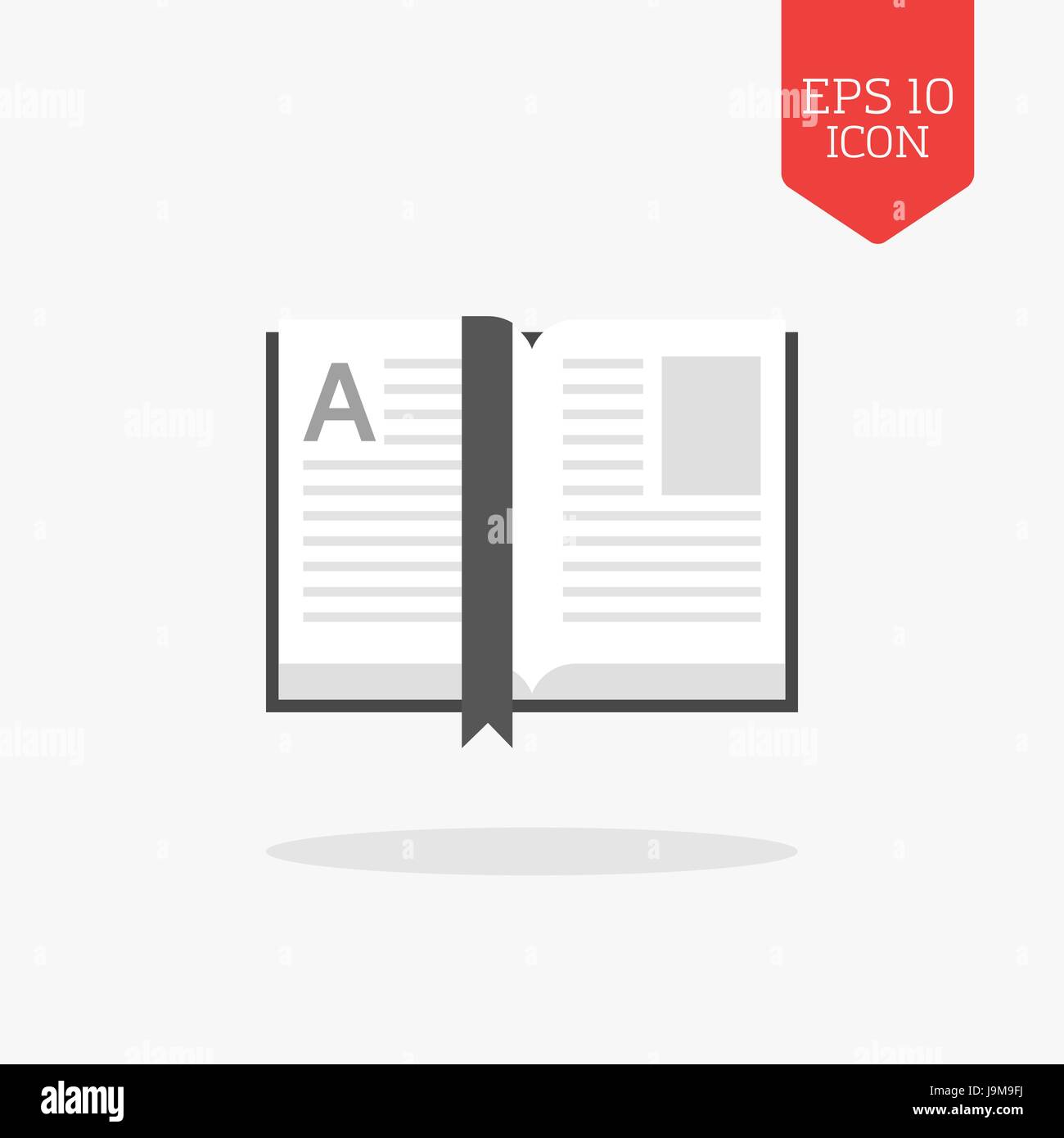 Open book icon. Flat design gray color symbol. Modern UI web navigation ...