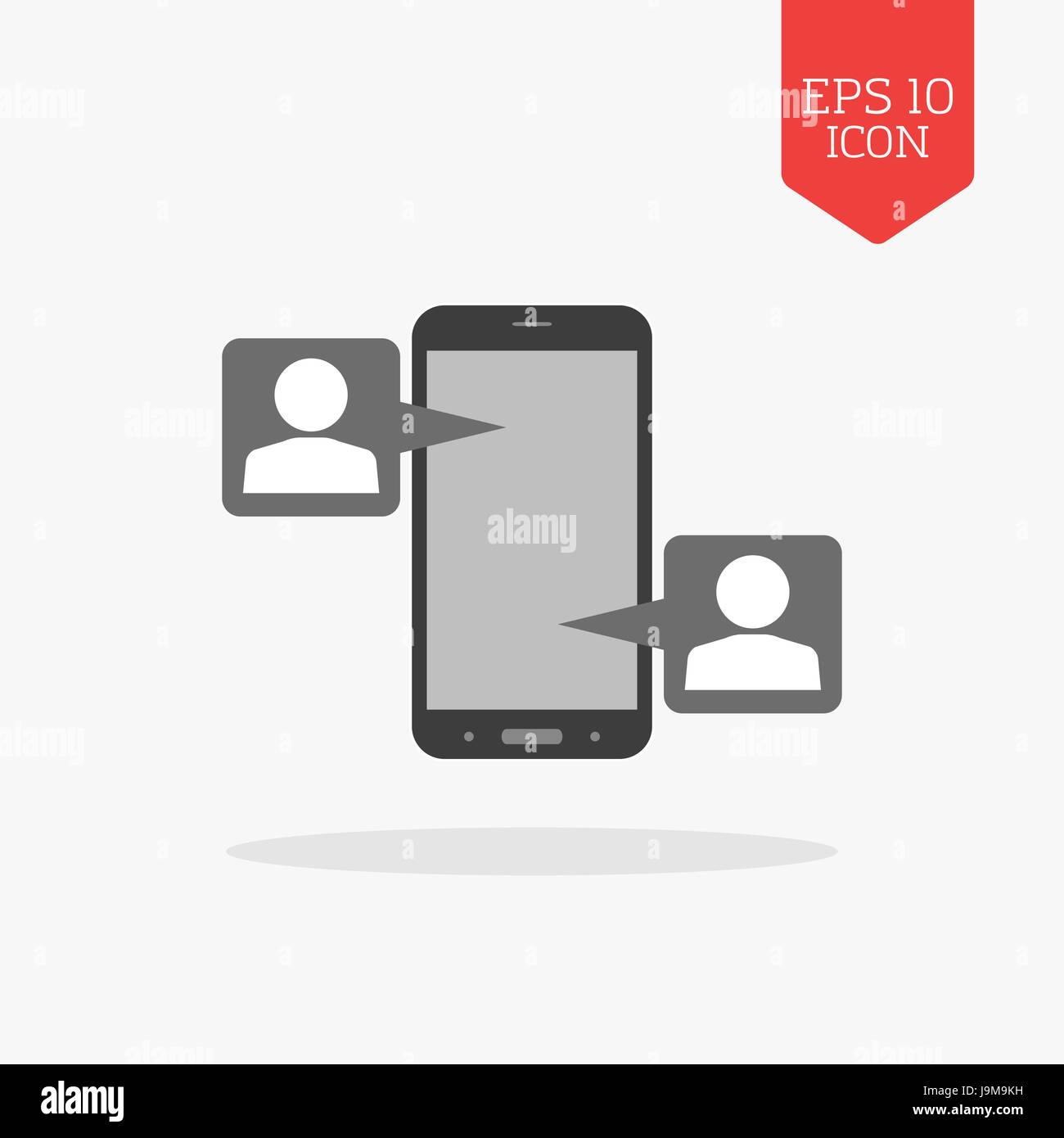 Mobile phone chatting icon. Flat design gray color symbol. Modern UI ...