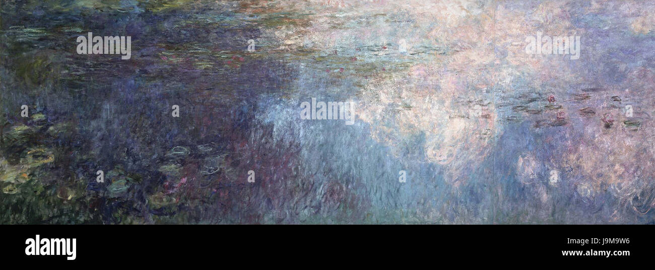 Claude Monet - Waterlilies, clouds (left part) Paris, musée de l ...