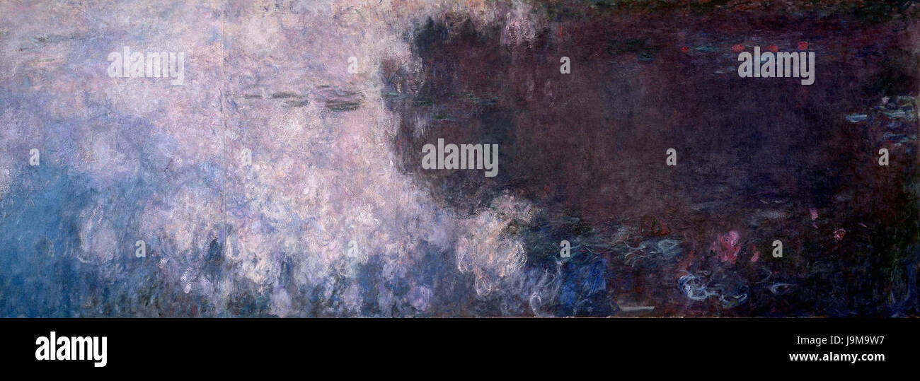 Claude Monet - Waterlilies, clouds (right part) Paris, musée de l ...