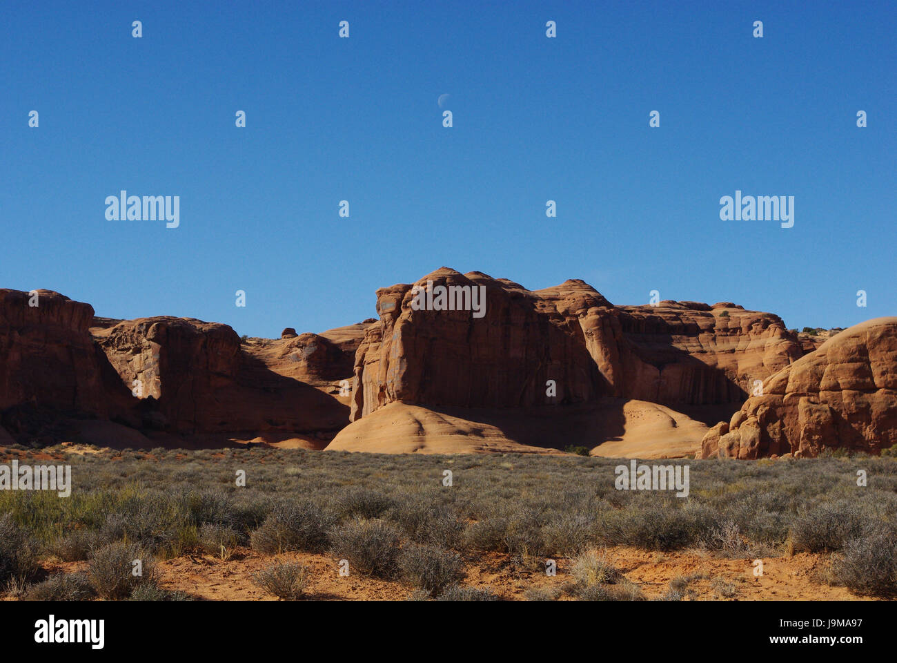 bautiful rocks and moon,arches national park,utah Stock Photo - Alamy