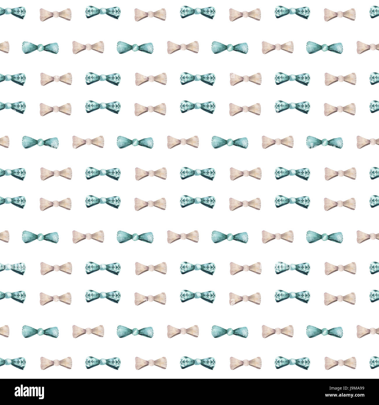bow tie repeating pattern. Watercolor background with seamless ...