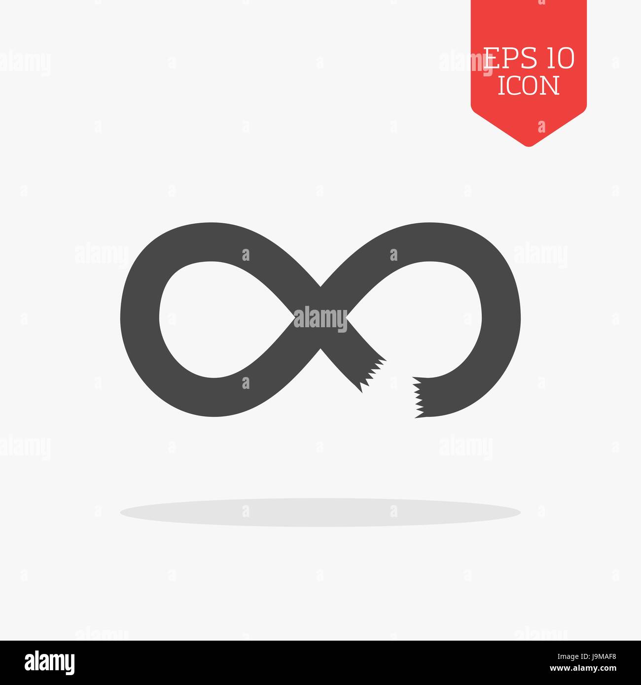 Broken infinity icon. Flat design gray color symbol. Modern UI web ...