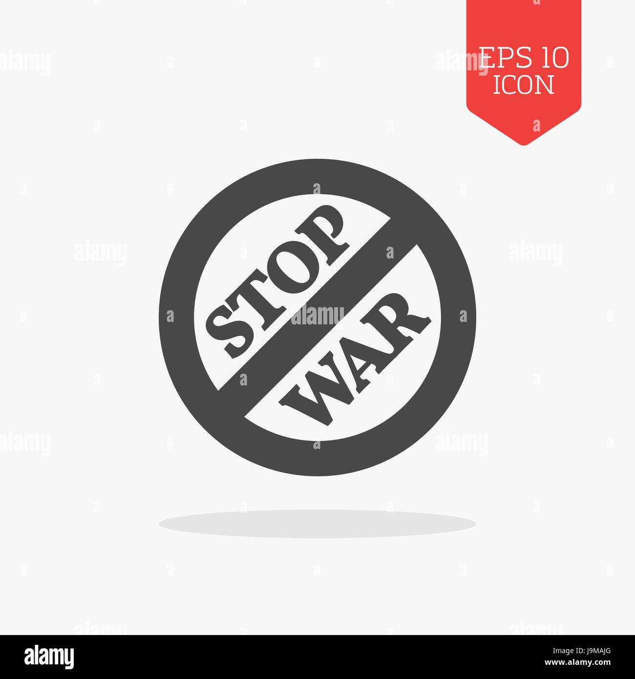 Stop war sign, concept icon. Flat design gray color symbol ...