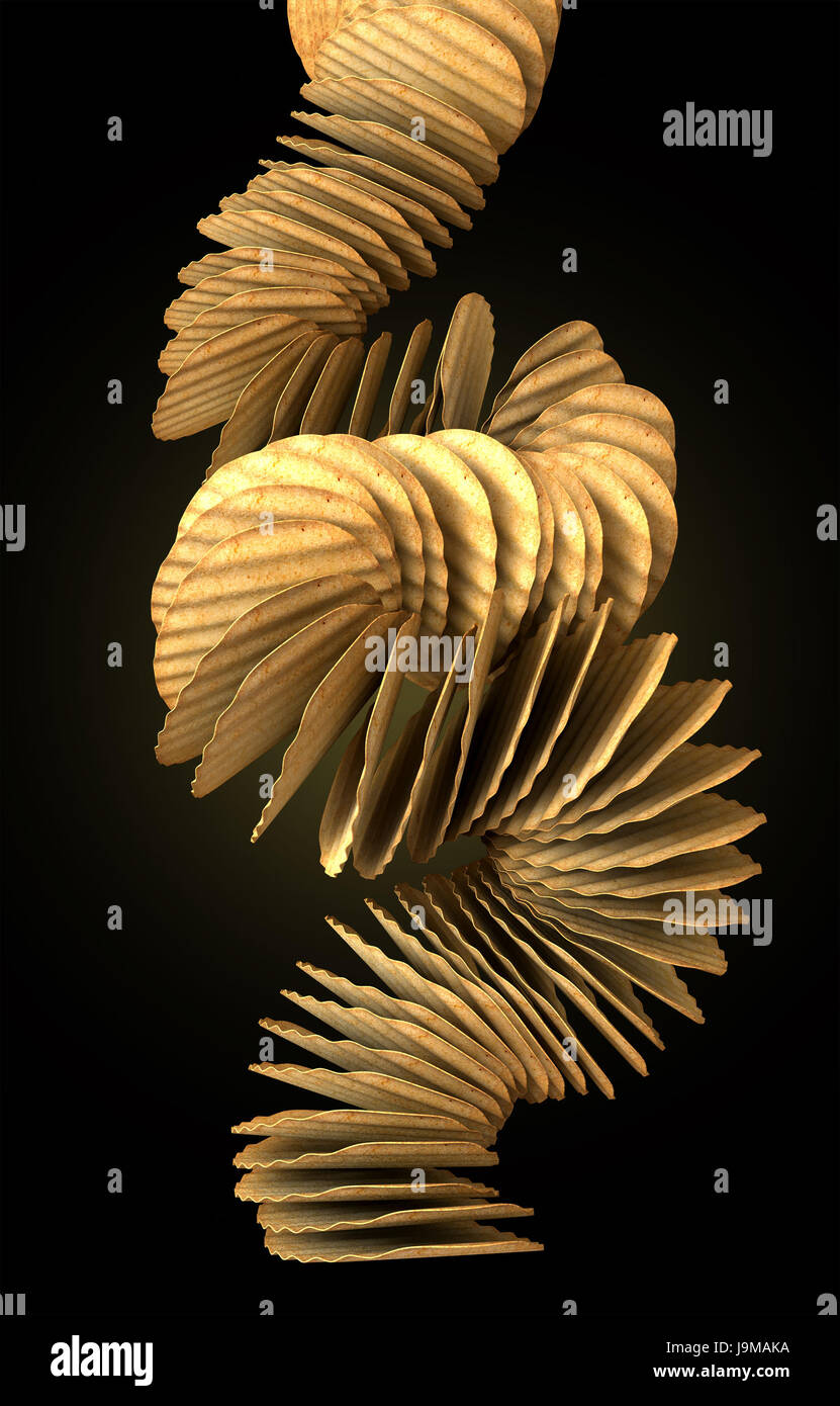 food, aliment, stack, wavy, baked, slice, potato, chips, fried ...