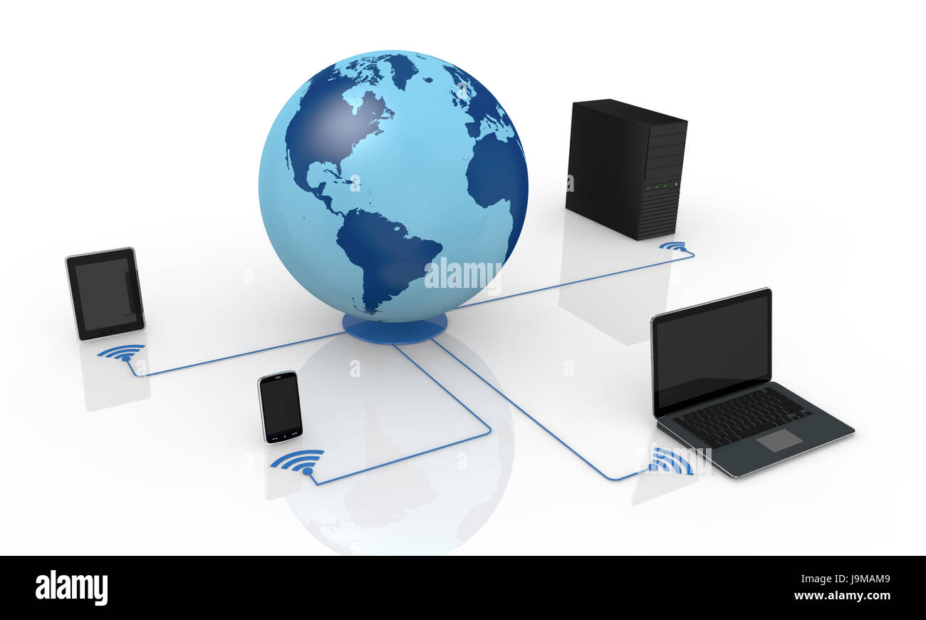 Cable and wireless world map hi-res stock photography and images - Alamy