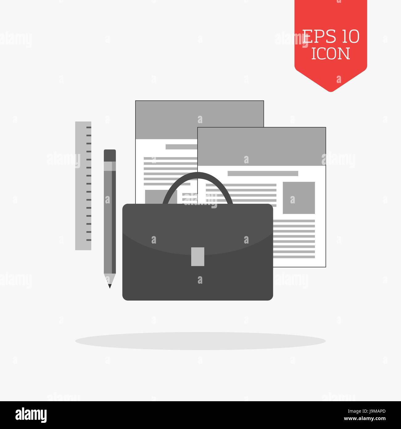 Portfolio concept icon. Flat design gray color symbol. Modern UI web ...