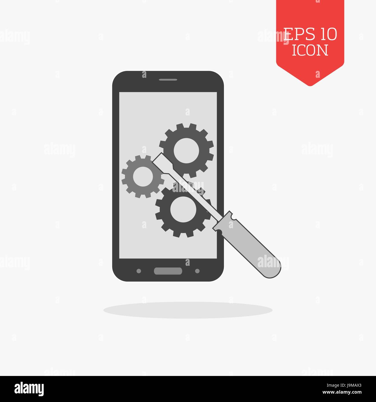 Smartphone repair concept icon. Flat design gray color symbol. Modern ...