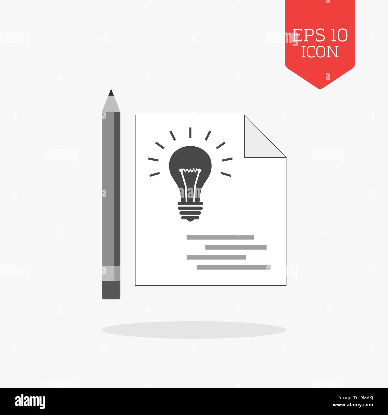 Note the idea concept icon. Flat design gray color symbol. Modern UI ...