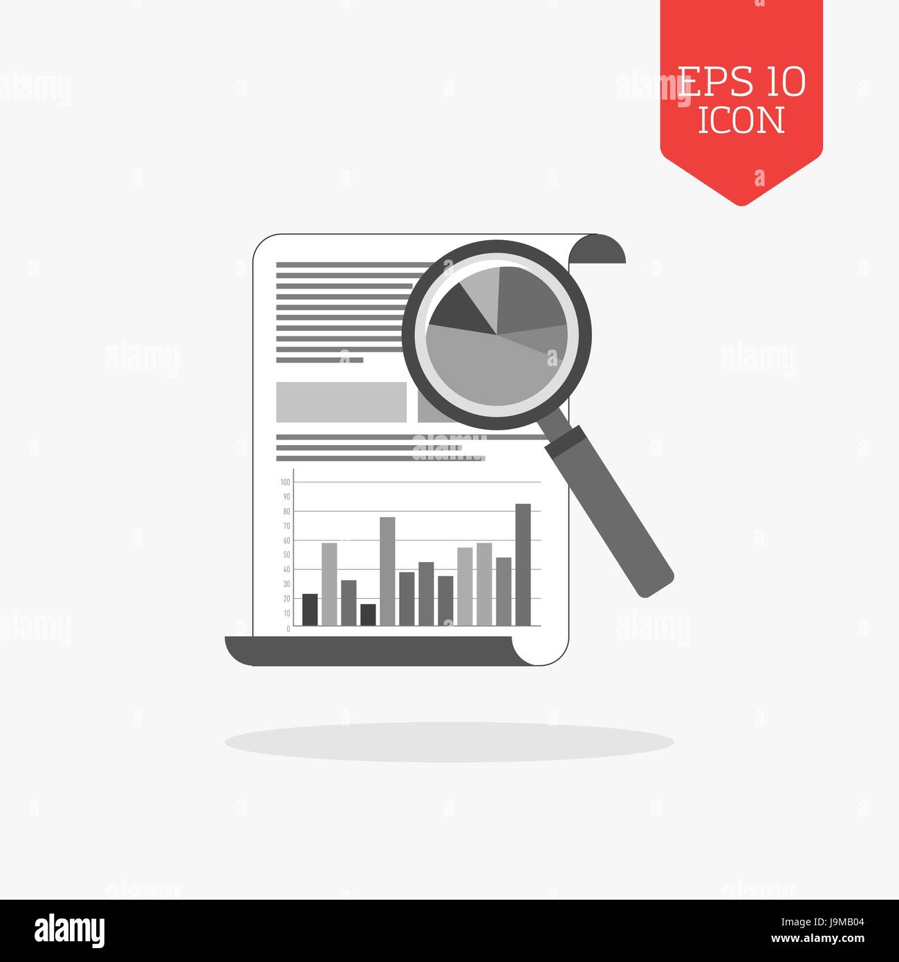 Analyzing statistics concept icon. Flat design gray color symbol ...