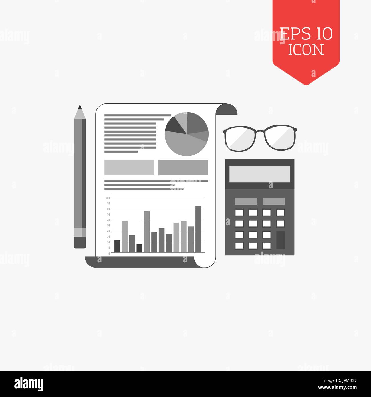 Accounting concept icon. Flat design gray color symbol. Modern UI web ...