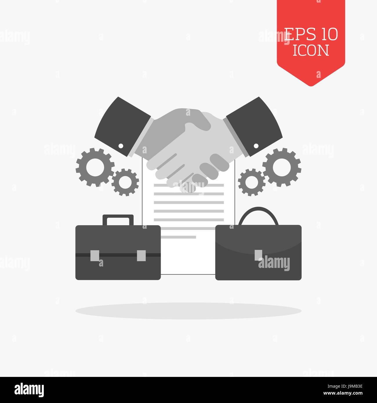 Business contract concept icon. Flat design gray color symbol. Modern ...