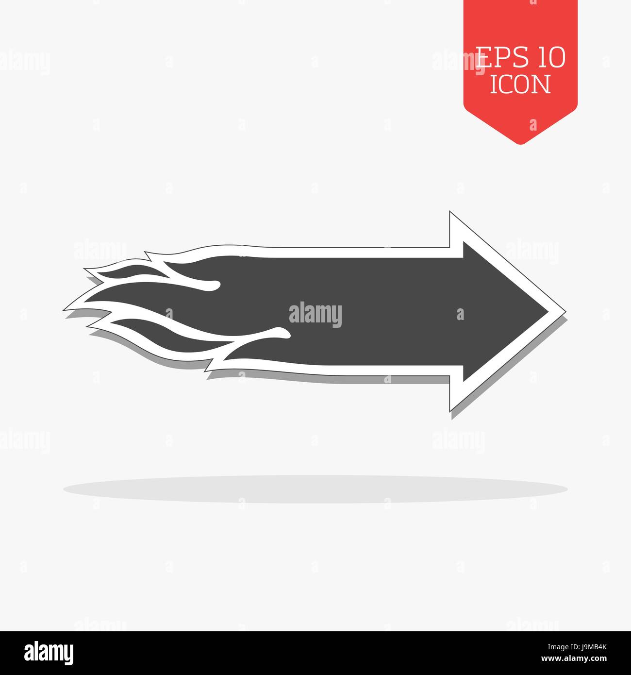 Flaming arrow icon. Speed concept. Flat design gray color symbol ...