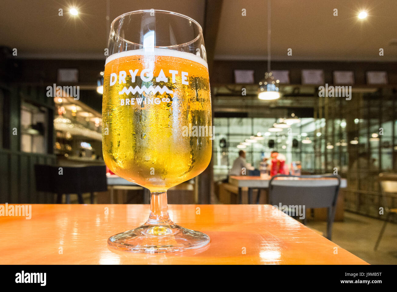 Drygate brewery - glass of Pilsner at the Brewery Tap and Restaurant ...