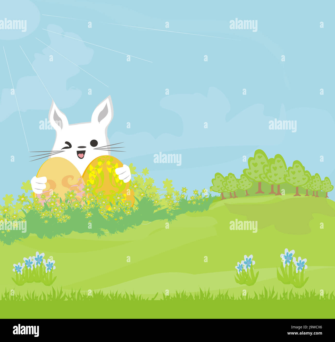 easter, rabbit, tradition, bunny, bunnies, card, egg, cartoon, art ...