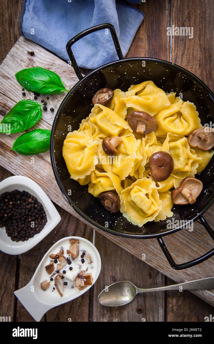 Italian pasta on table Stock Photo - Alamy