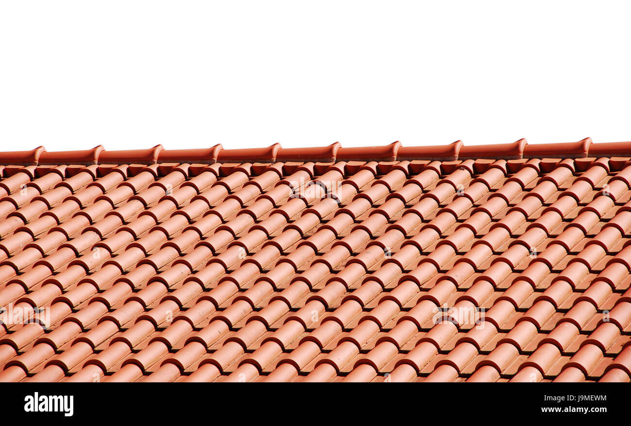 isolated, tile, orange, shingle, backdrop, background, white, red ...