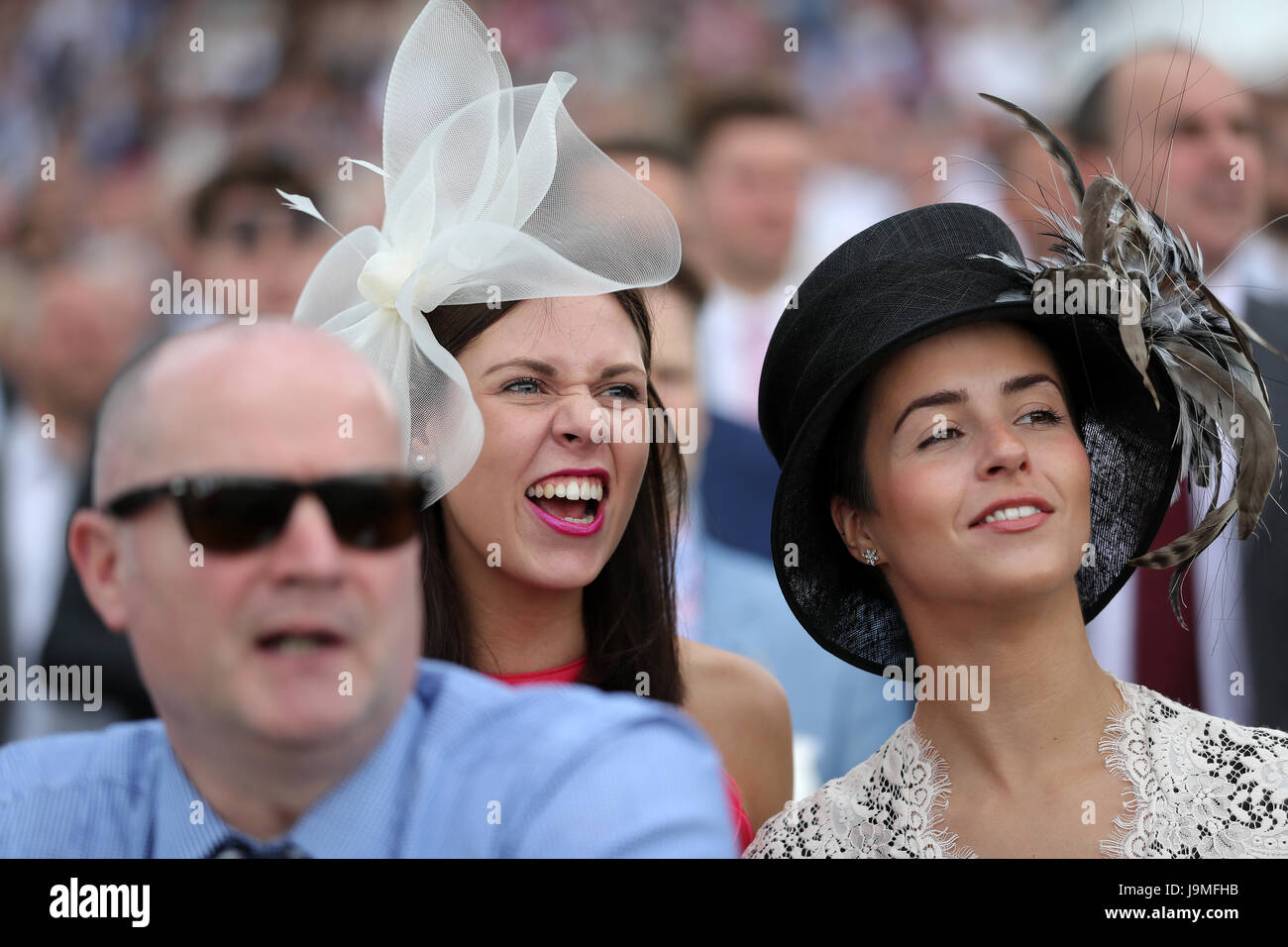 Female racegoers on Ladies Day during the 2017 Investec Epsom Derby ...