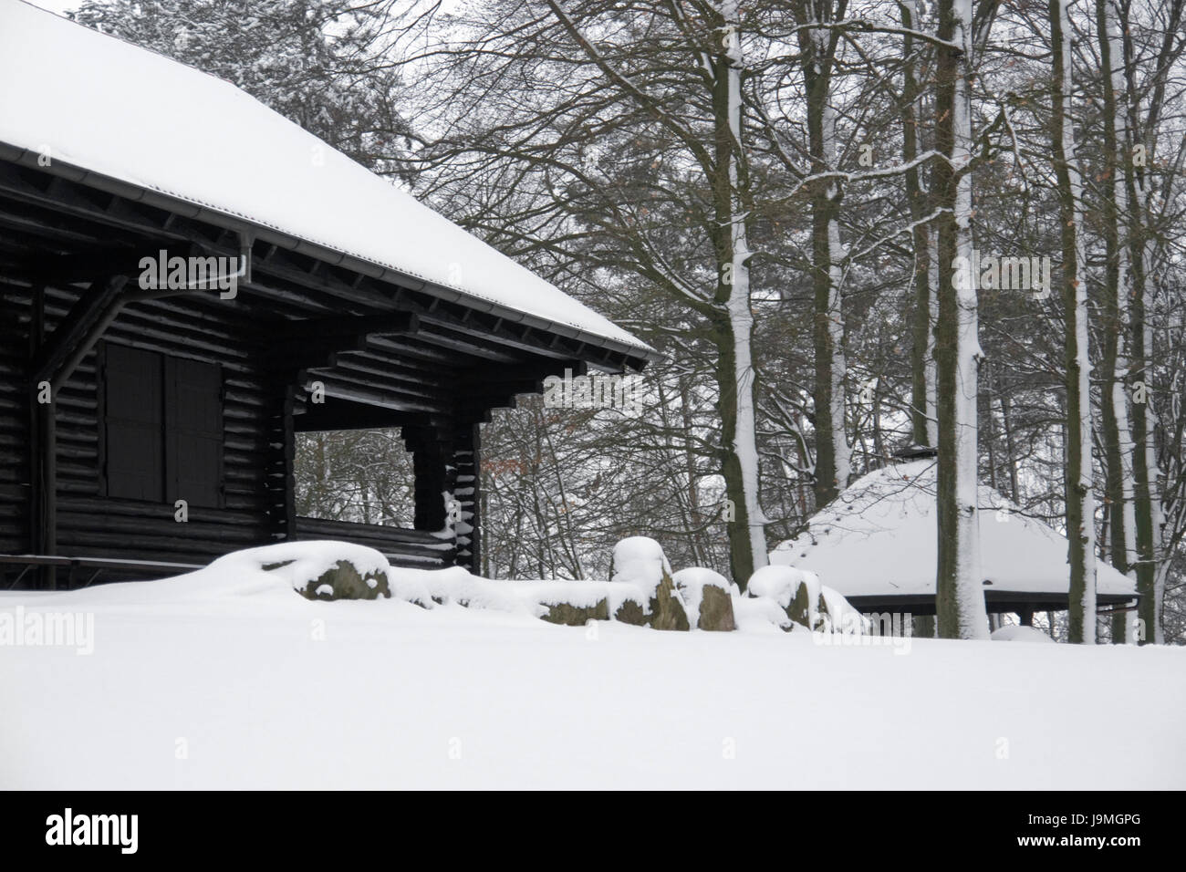 winter, hovel, cabin, germany, german federal republic, snow, lodge ...