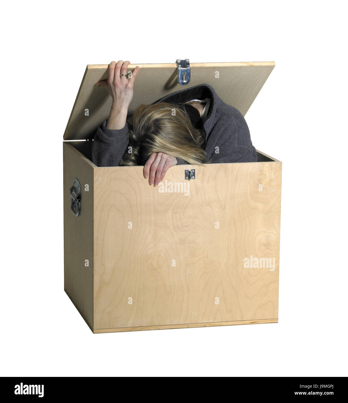 Girl inside a box hi-res stock photography and images - Alamy