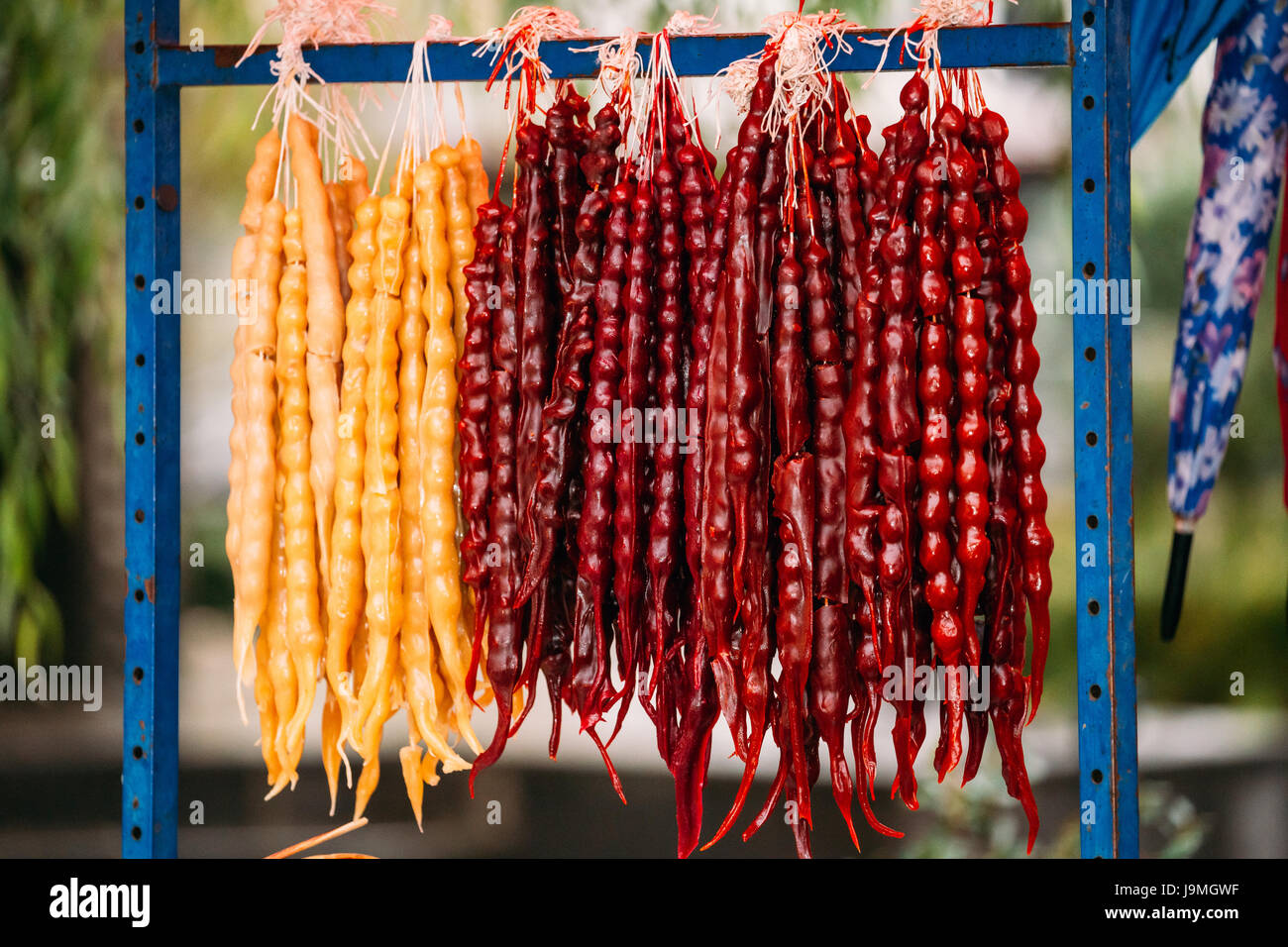 Churchkhela Is A Traditional Georgian Sausage-shaped Candy. The Main ...