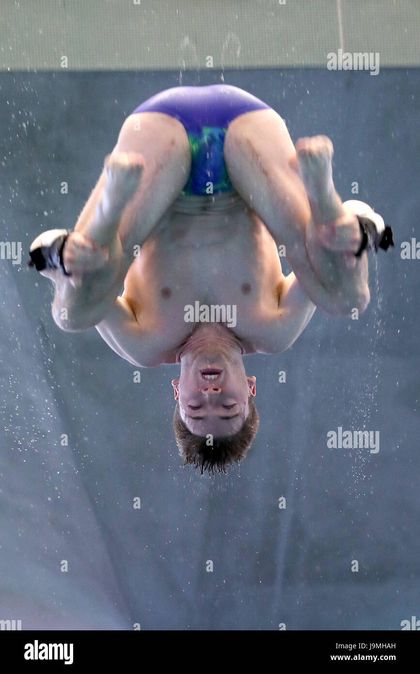 Matty Lee in the Mens 10m preliminary round during the British Diving ...