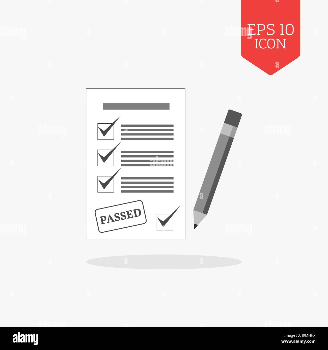 Test passed concept icon. Flat design gray color symbol. Illustration ...