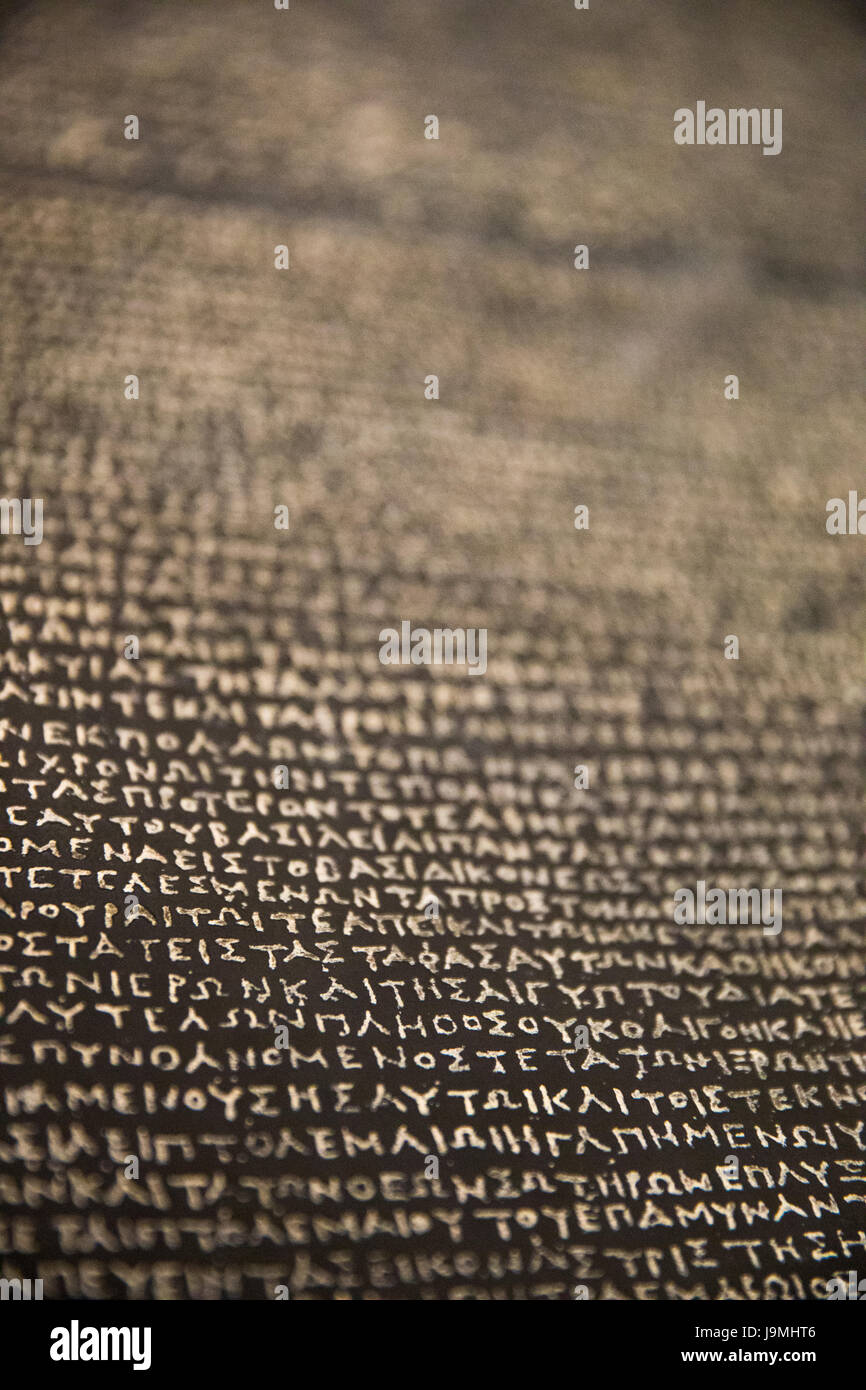 Egyptian hieroglyphs, demotic script, Ancient greek - Rosetta Stone ...