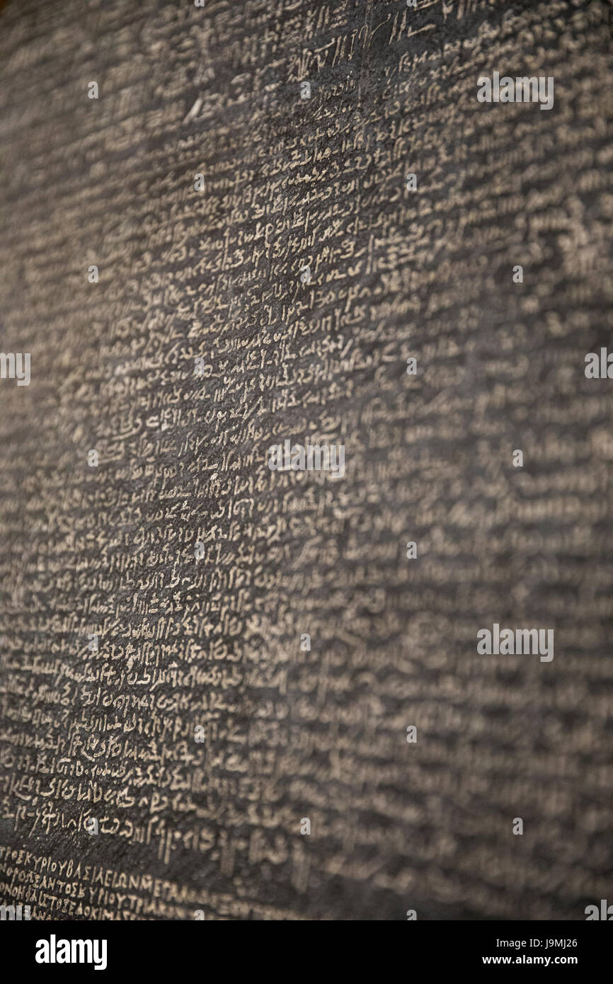 Egyptian hieroglyphs, demotic script, Ancient greek - Rosetta Stone ...