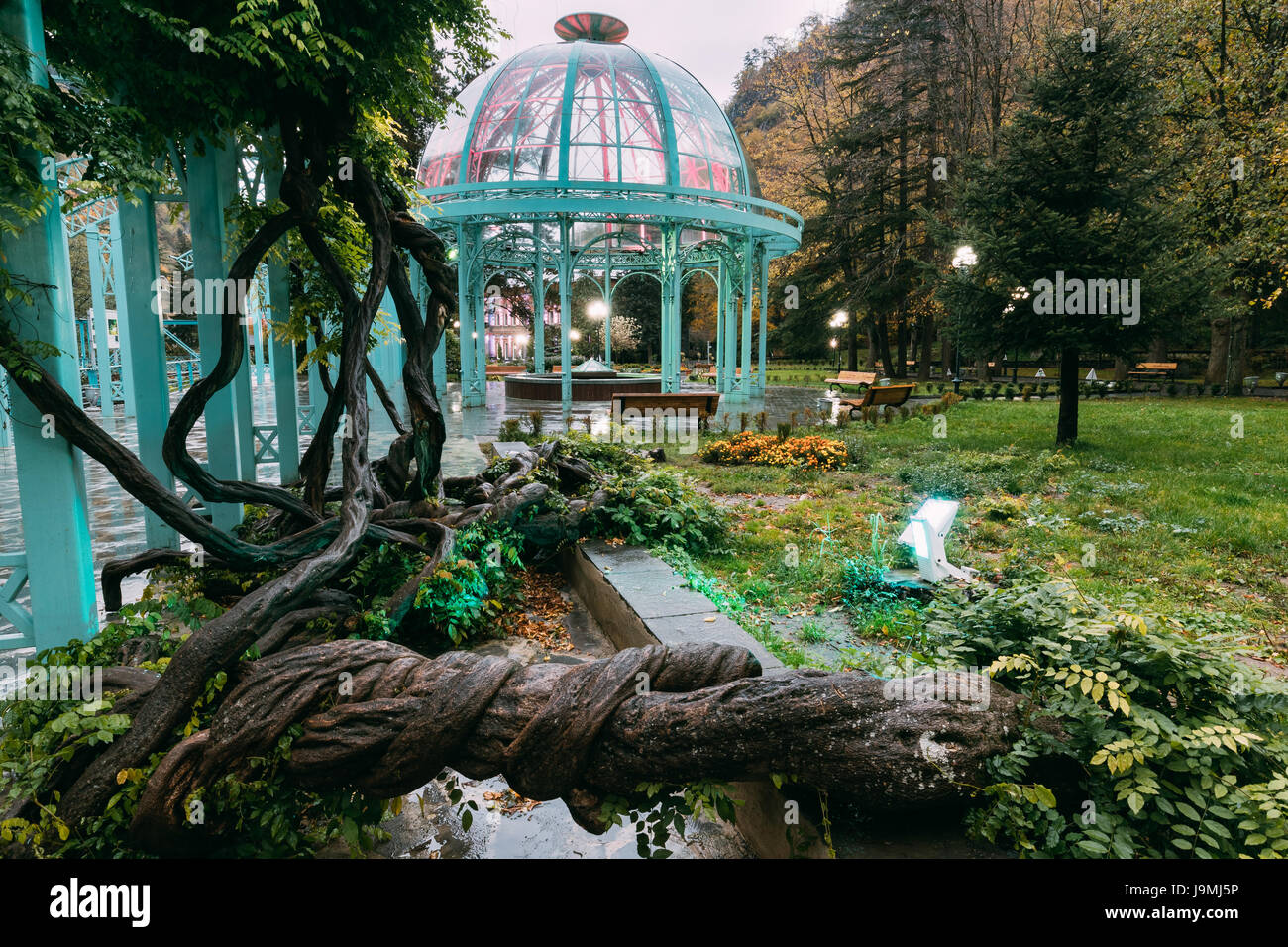 Borjomi, Samtskhe-Javakheti, Georgia. Pavilion Above Hot Spring Of ...