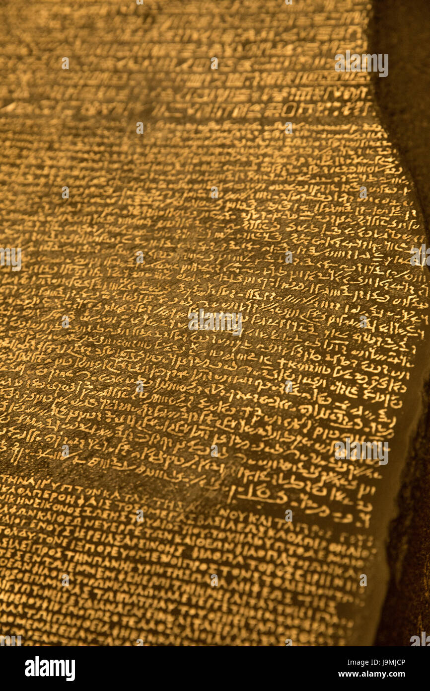 Egyptian hieroglyphs, demotic script, Ancient greek - Rosetta Stone ...