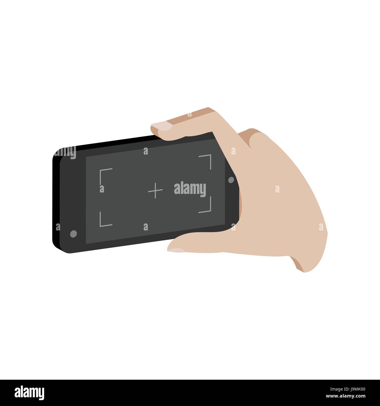 Taking photo on smartphone symbol. Flat Isometric Icon or Logo. 3D ...