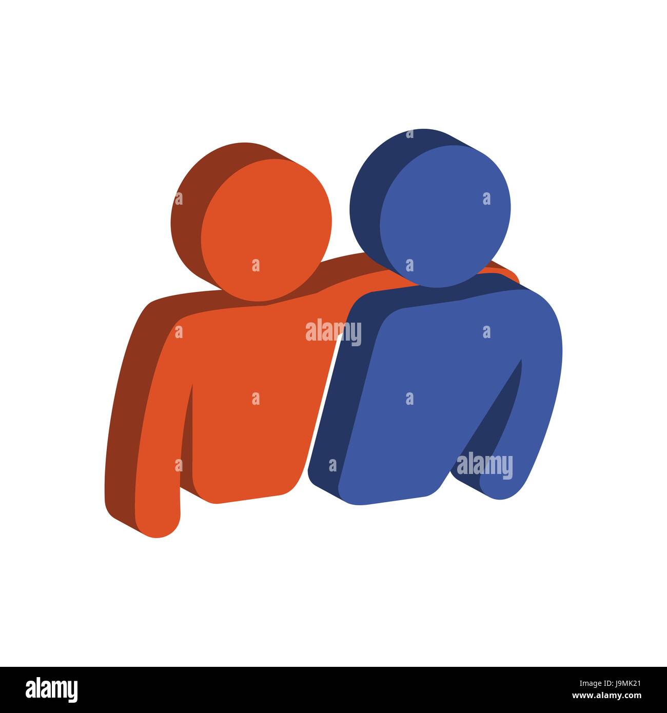 Friends, Friendship symbol. Flat Isometric Icon or Logo. 3D Style ...