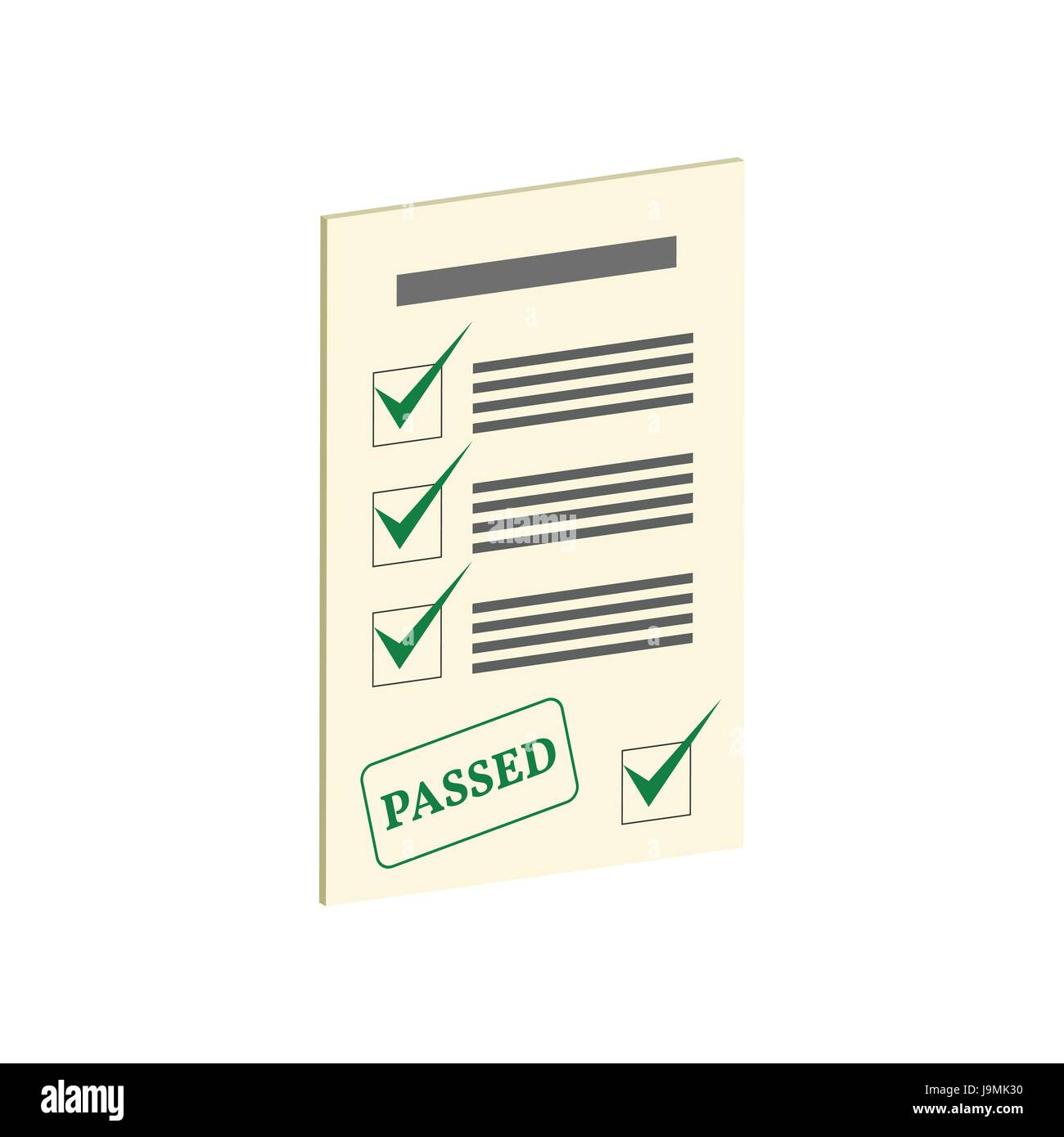 Exam Pass symbol. Flat Isometric Icon or Logo. 3D Style Pictogram for ...