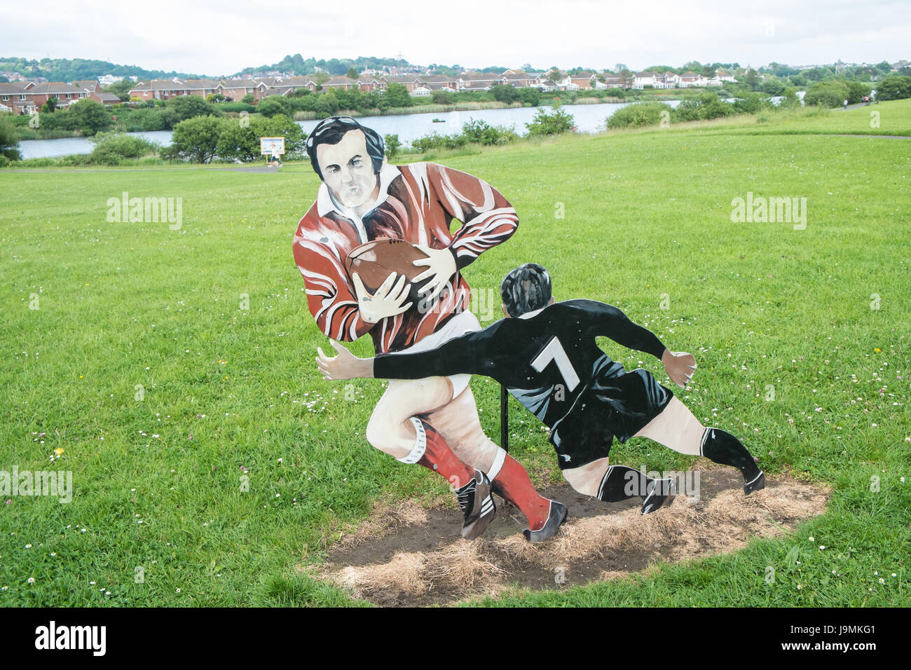 Rugby,scene,artwork,posts,Scarlets,versus,v,All Blacks,Greening,a,once ...