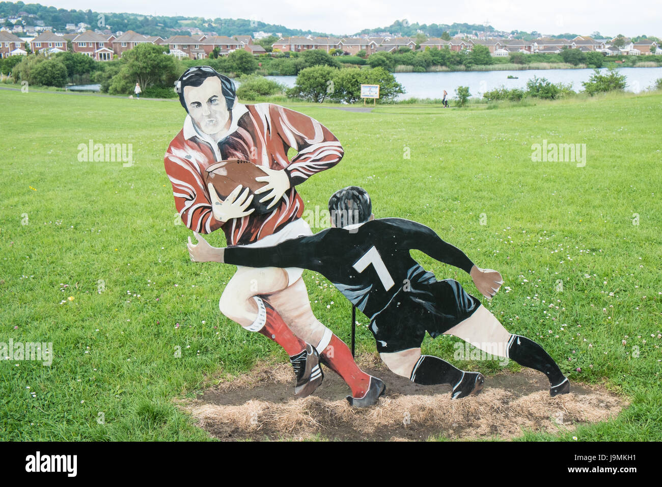 Rugby,scene,artwork,posts,Scarlets,versus,v,All Blacks,Greening,a,once ...