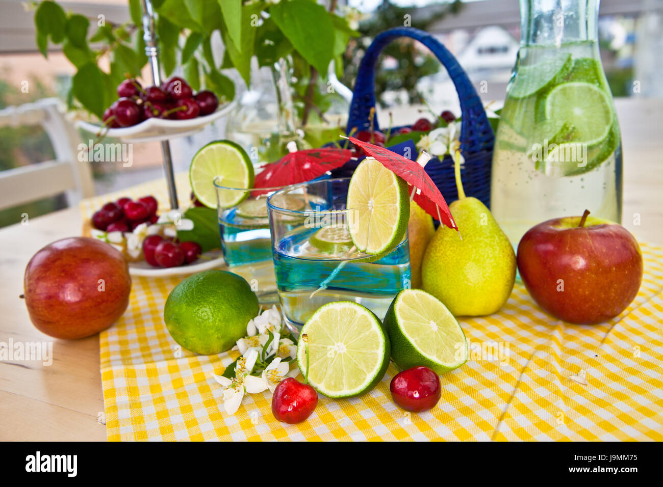 lemonade and fruit Stock Photo - Alamy