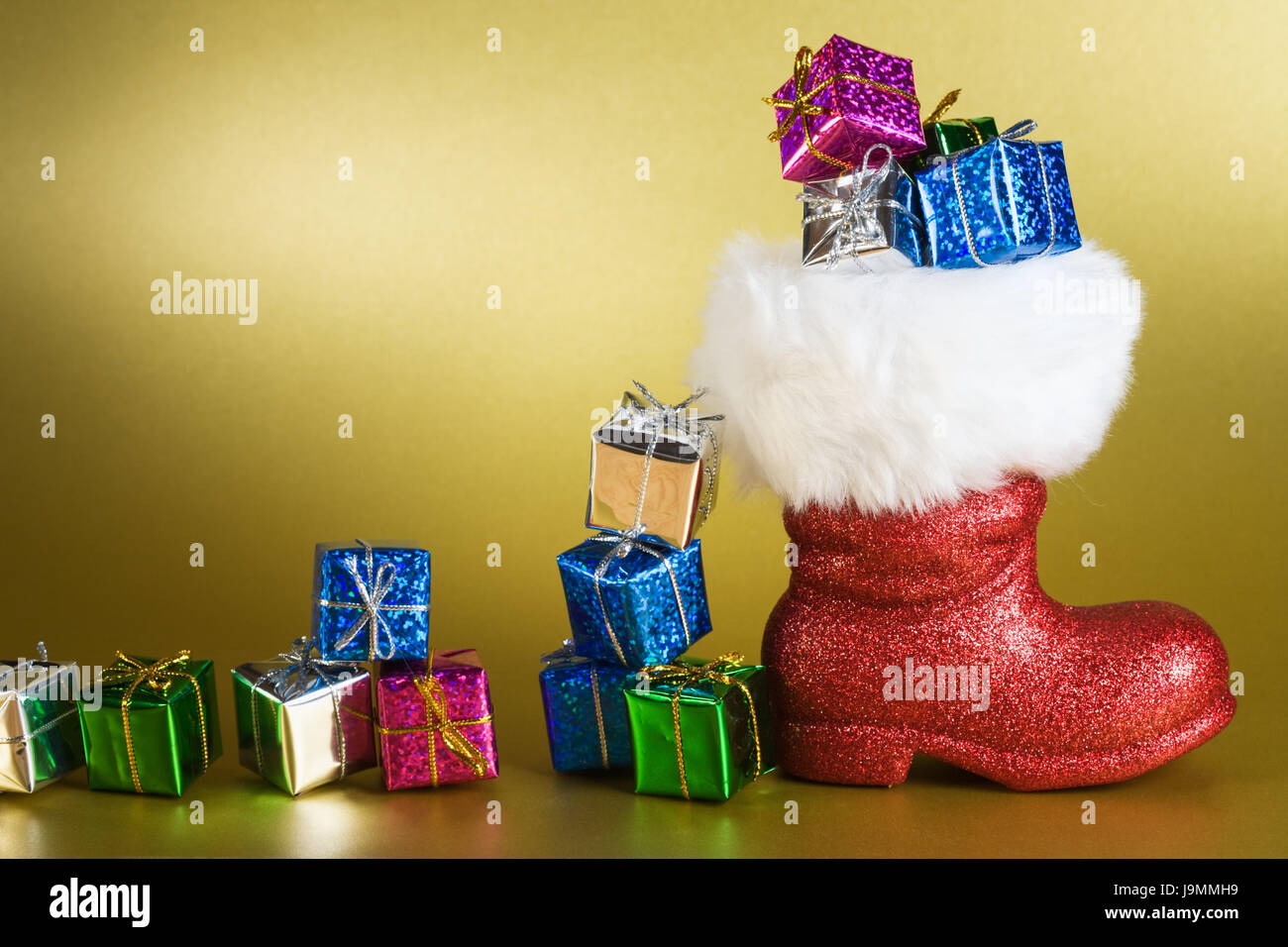boot, present, objects, holiday, closeup, advent, fur, horizontal ...