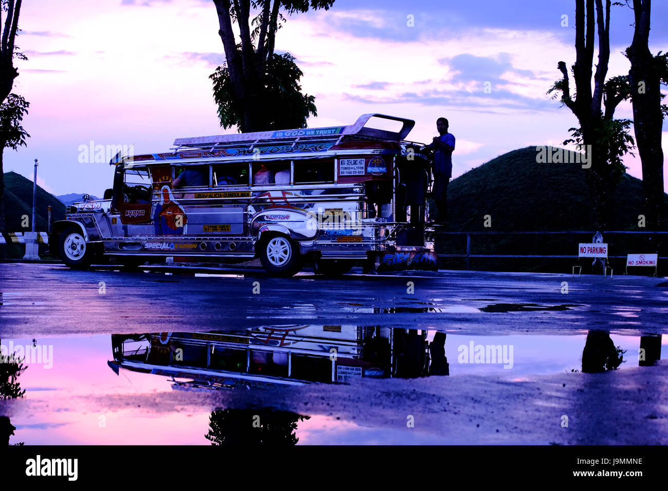 A multi colored Jeepney Bus in the island of Bohol located in the ...
