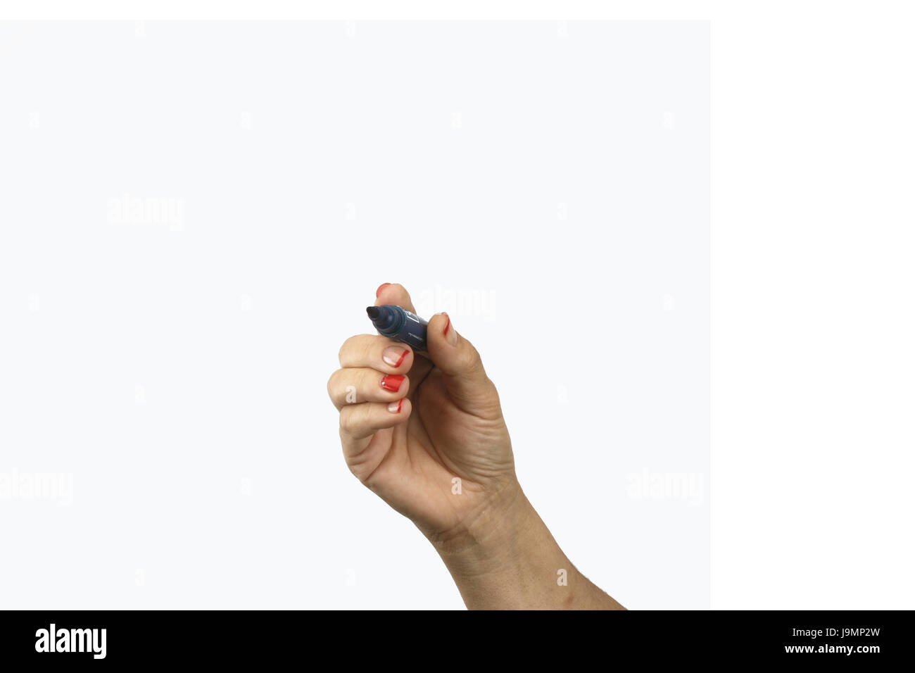 Hand holding marker isolated on white background. Woman hand holding ...