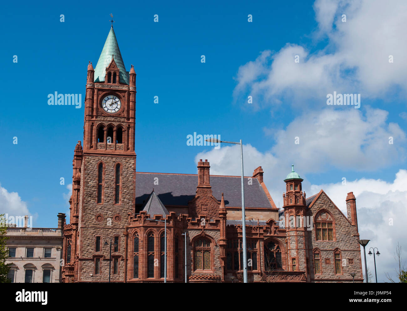 clock, ireland, north, building, blue, tower, travel, architectural ...