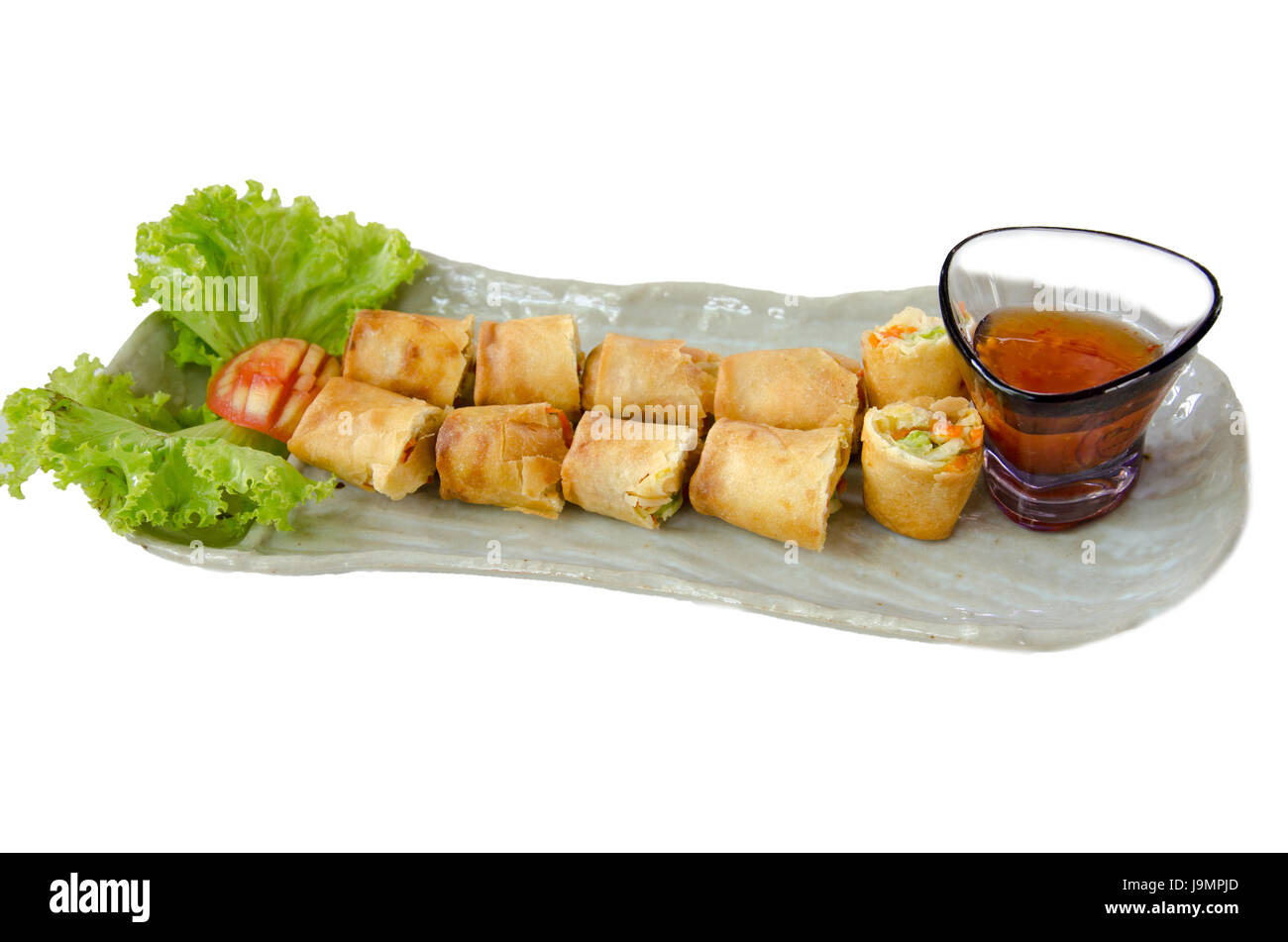 Spring rolls thai food on dish Stock Photo - Alamy